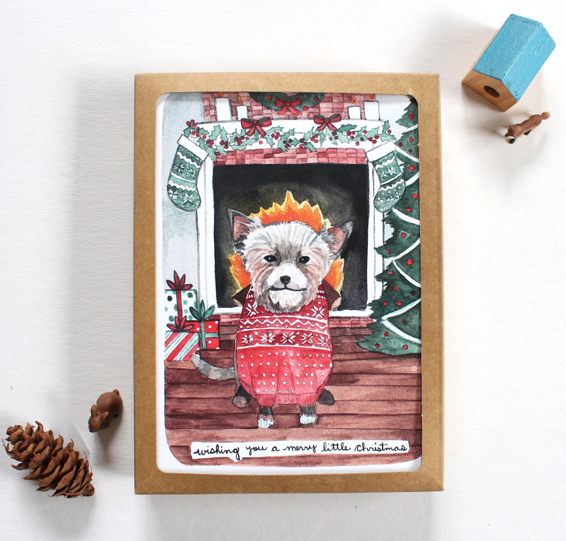 Set of Holiday Dog Cards - Fraiser Christmas Cards - Etsy
