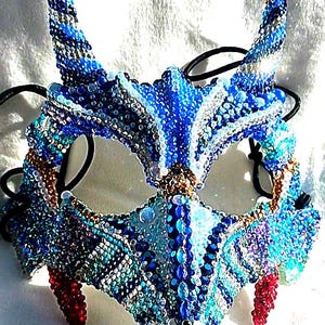 Dazzling, Custom Designed, Hand Gemmed Fantasy Mask - Etsy
