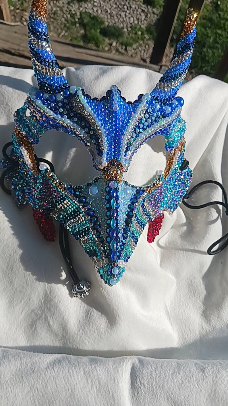 Dazzling, Custom Designed, Hand Gemmed Fantasy Mask - Etsy