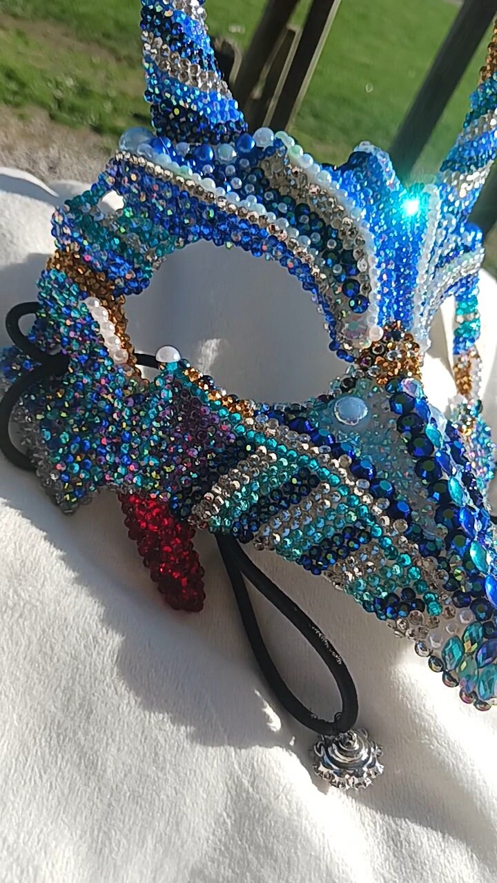 Dazzling, Custom Designed, Hand Gemmed Fantasy Mask - Etsy