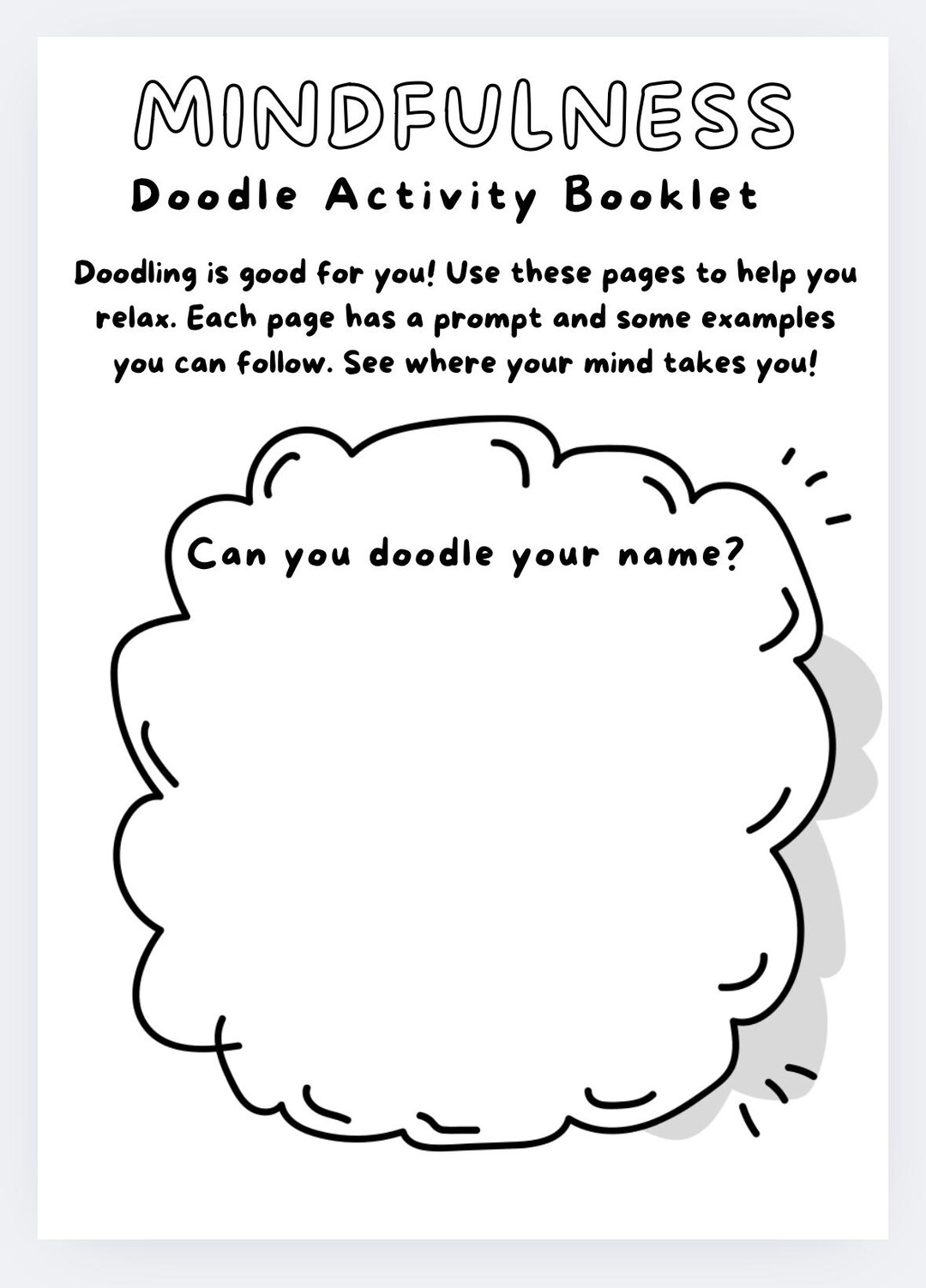 Mindfulness Doodle Book for Children - Etsy