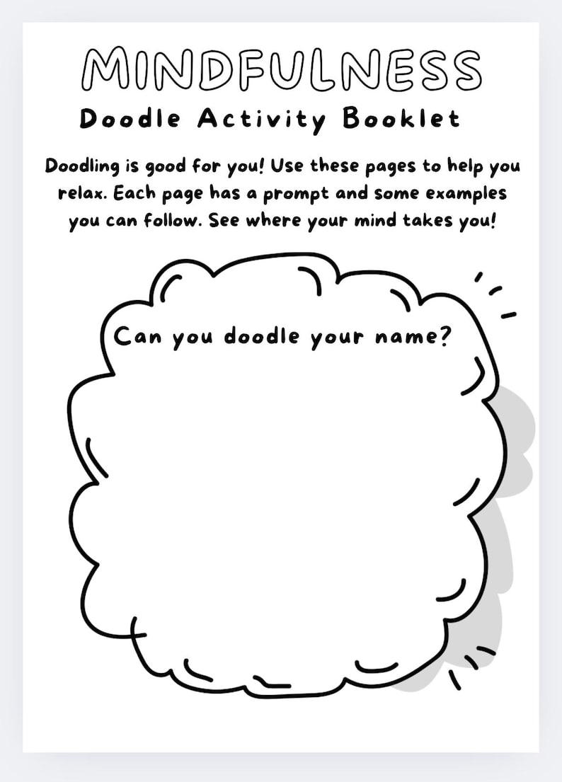 Mindfulness Doodle Book for Children - Etsy