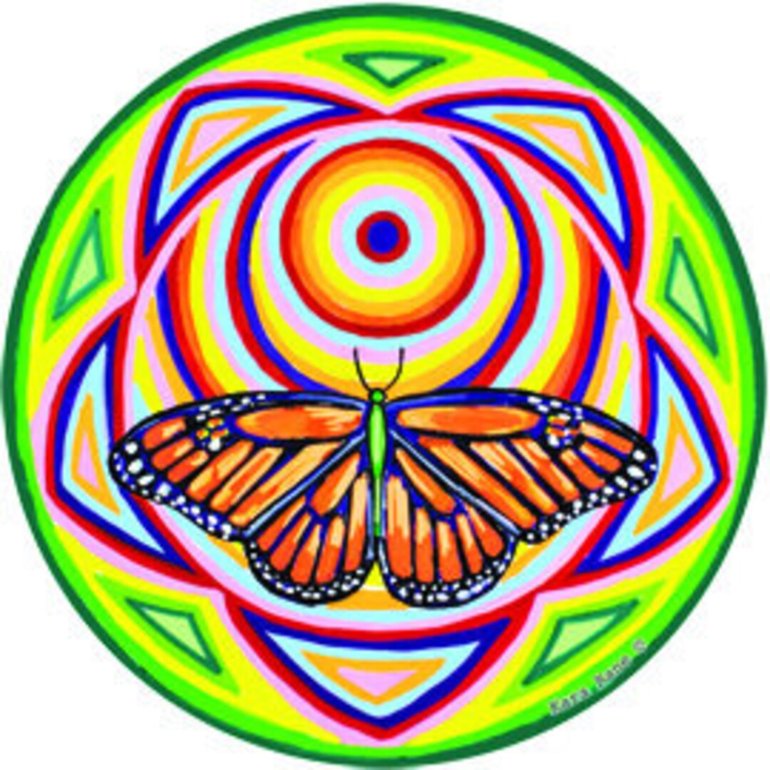 Monarch Butterfly Window Cling: Sacred Geometry Sun Catcher - Etsy