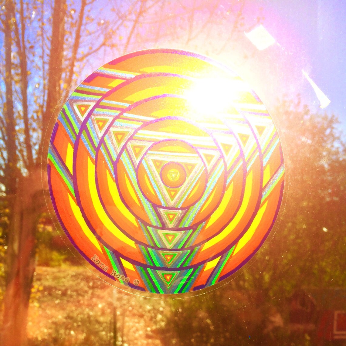 Cosmic Circle Sun Vibe Sun Light Catcher Window Cling - Etsy