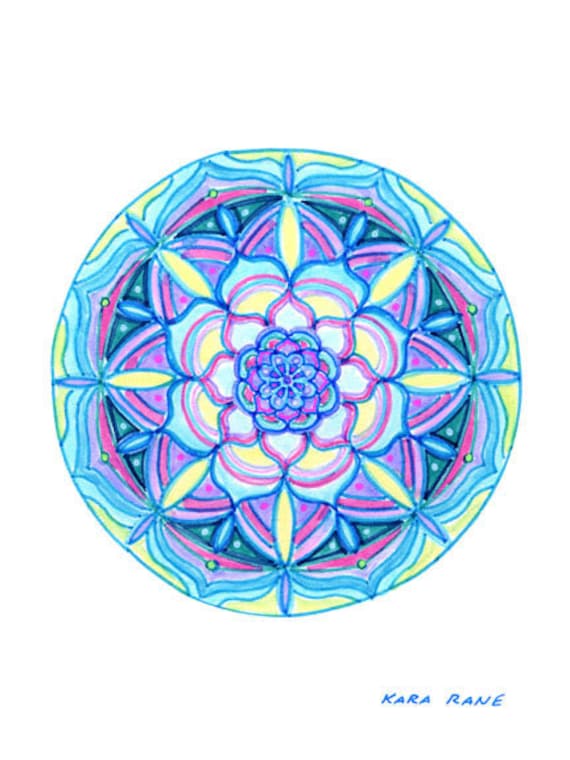 Cosmic Circle Blue Lotus Sun Light Catcher Window Cling | Etsy