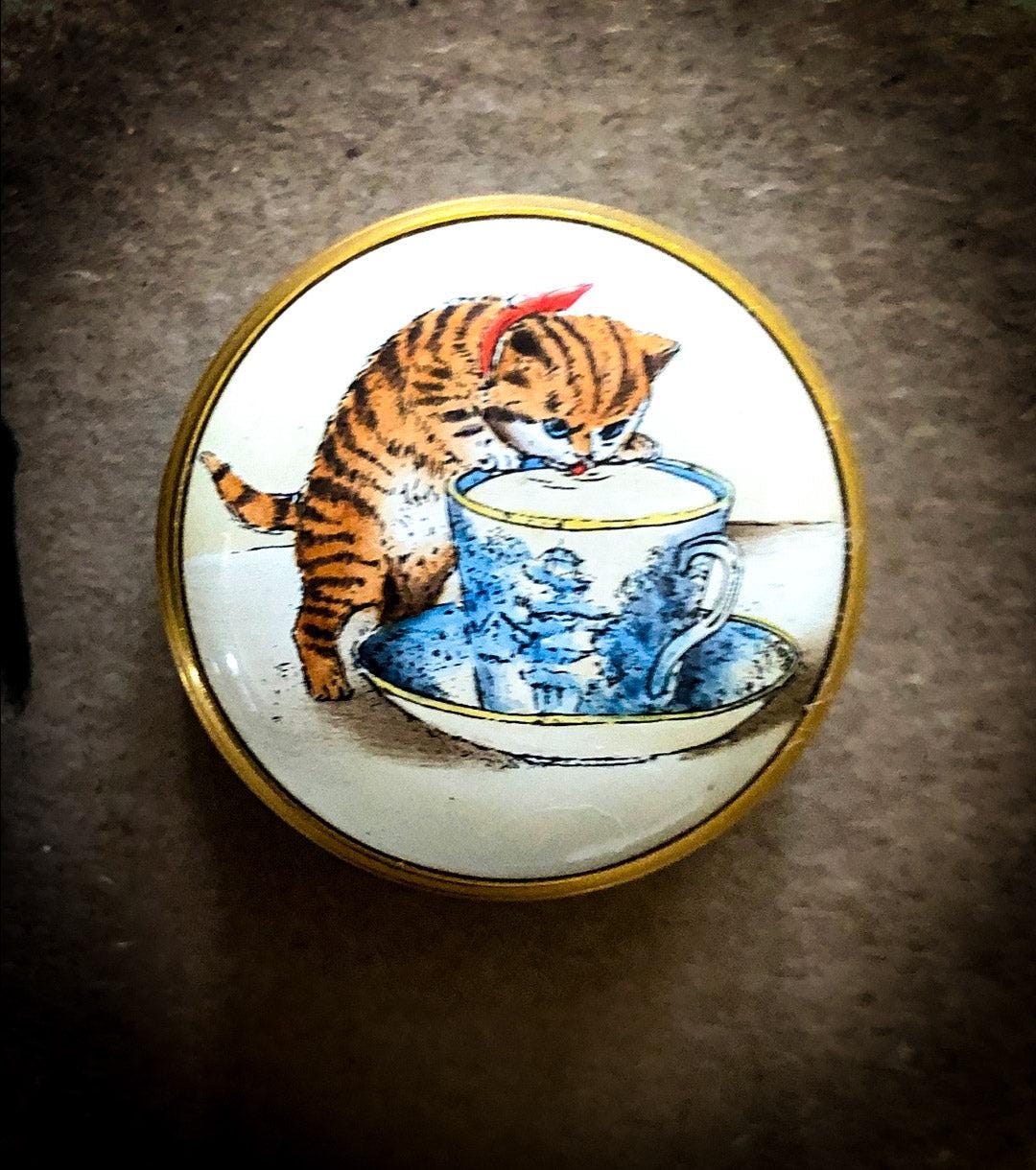 Halcyon Days Smithsonian Enamel Pill Box You're the Cats Whiskers ...