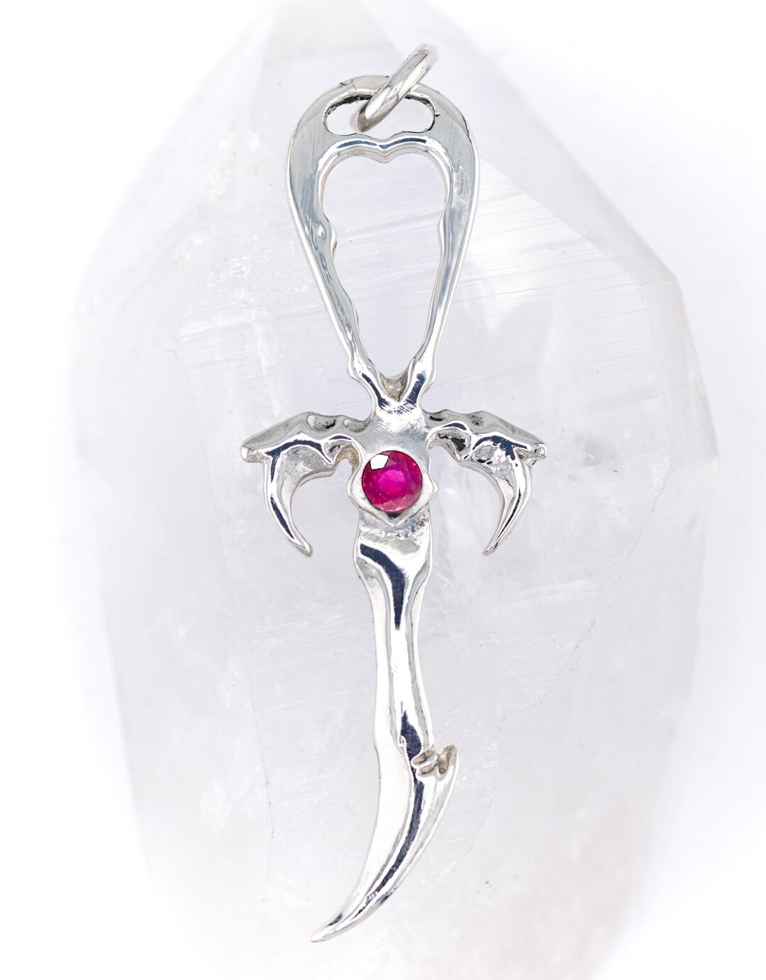 Ruby & 925 Silver Vampire Ankh - Mystery Control X Endless Night - Etsy