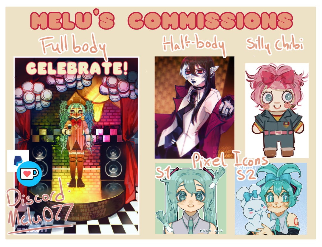 Art Commissions Pixel Art Icons/headshots/pfp Silly Chibi Character - Etsy