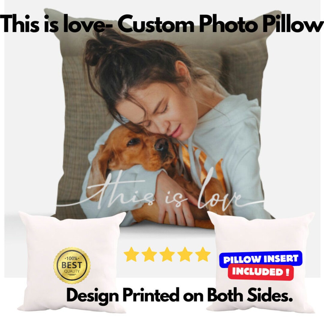 This is Love Pillow With Customized Photo, Pillow With Photo and Text ...