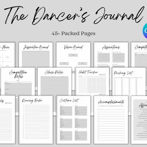 The Dancer’s Journal Printable, Minimalistic, Dance Planner - Etsy