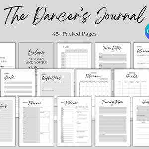 The Dancer’s Journal Printable, Minimalistic, Dance Planner - Etsy