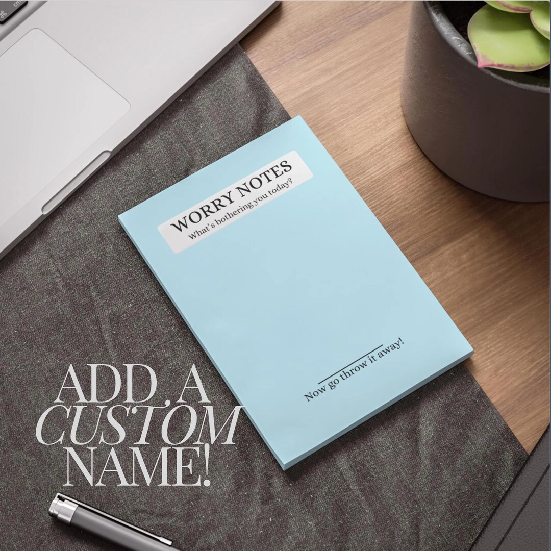 Worry Notes Post-it Anxiety Tool for Friend Brain Dump Coping Skill ...