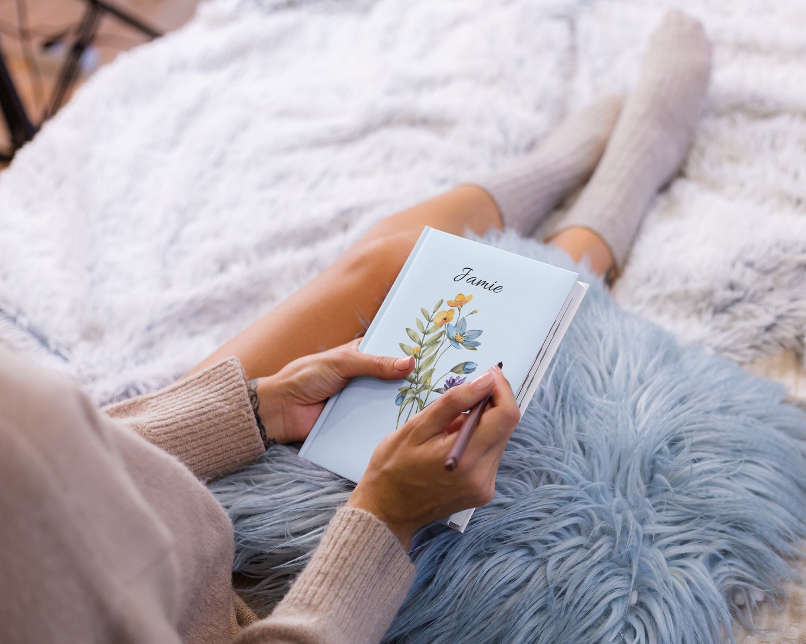 Personalized Journal Flower Bouquet Custom Name Gift Self Care ...