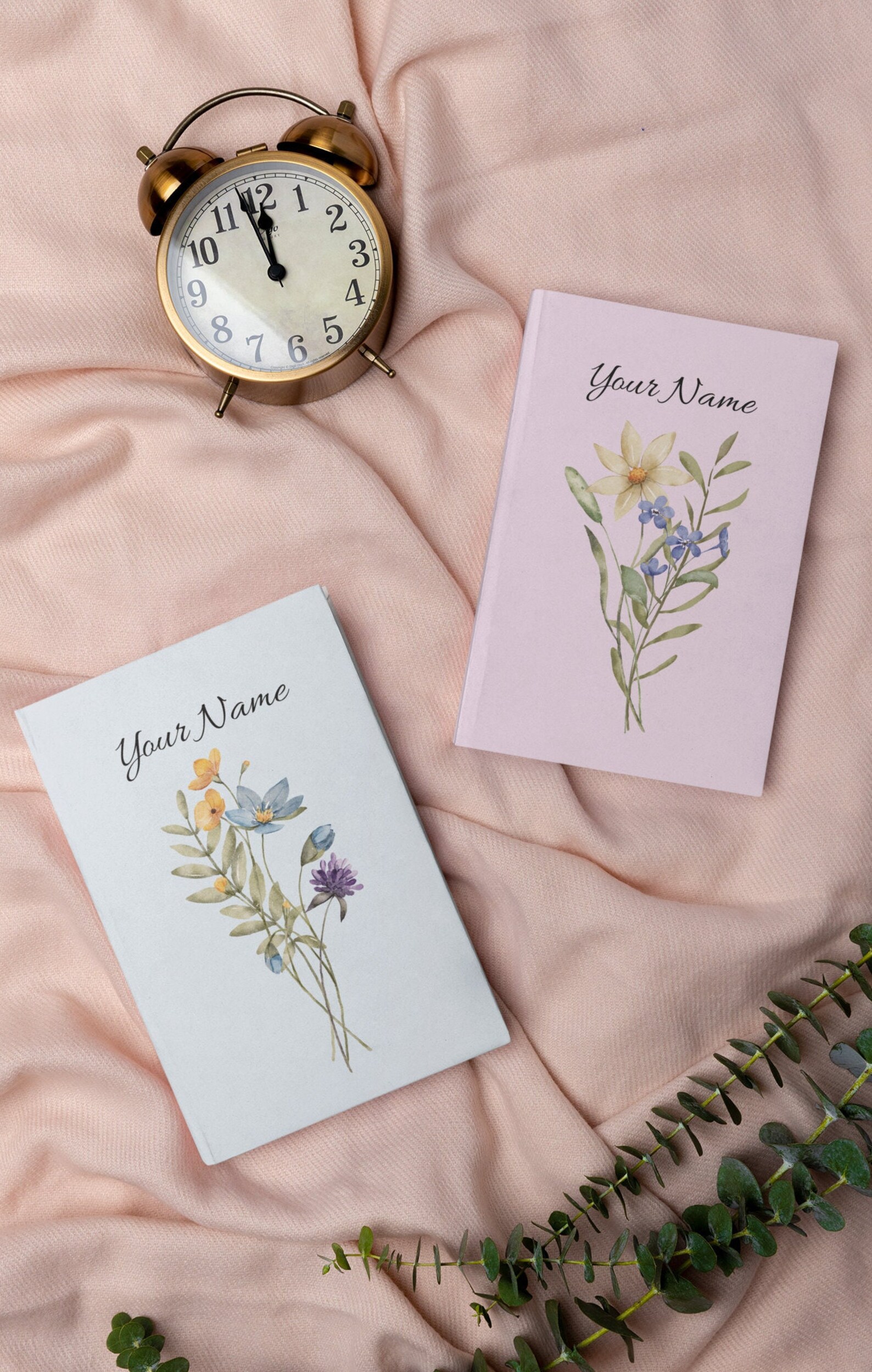 Personalized Journal Flower Bouquet Custom Name Gift Self Care ...