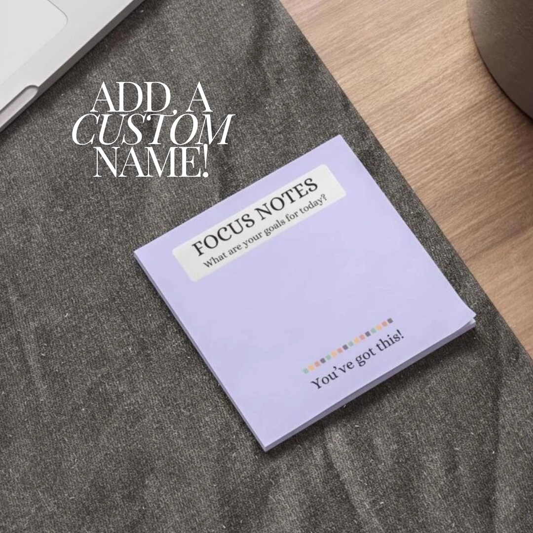 Custom Focus Notes Post-its ADHD Brain Hack Productivity Tool Daily to ...