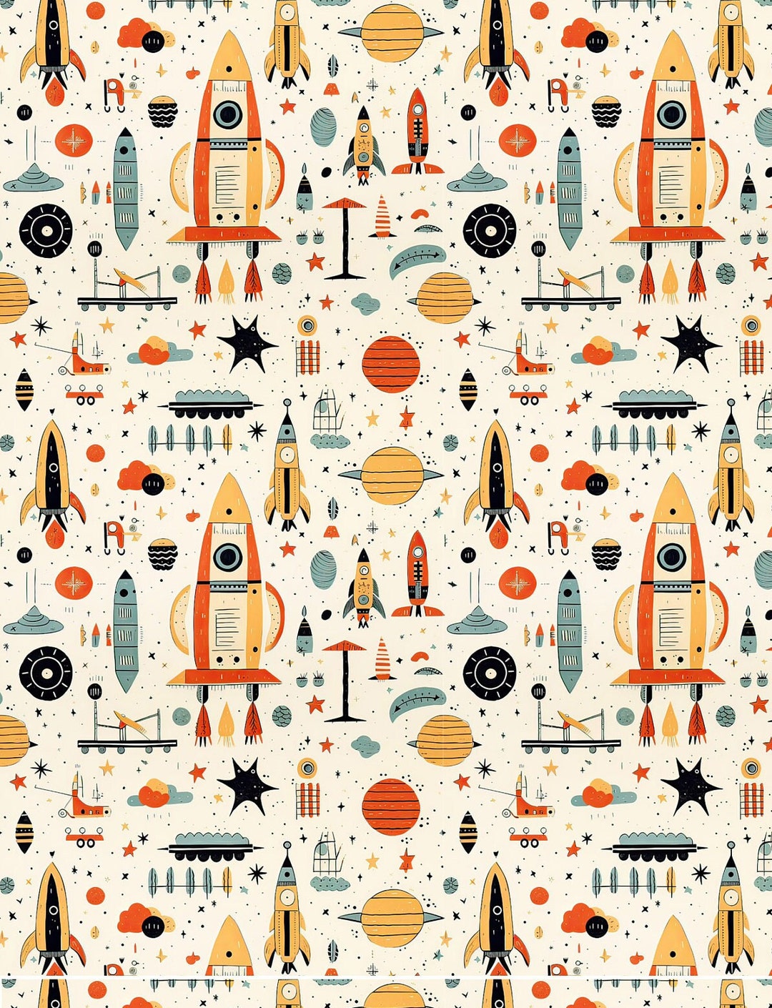 Retro Red Rockets Design Enamel Decals, Enamel Supplies, Ceramic Decals ...