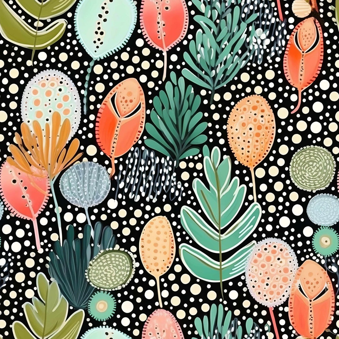 Aboriginal Flowers 12 Design Enamel Decals, Enamel Supplies, Ceramic ...
