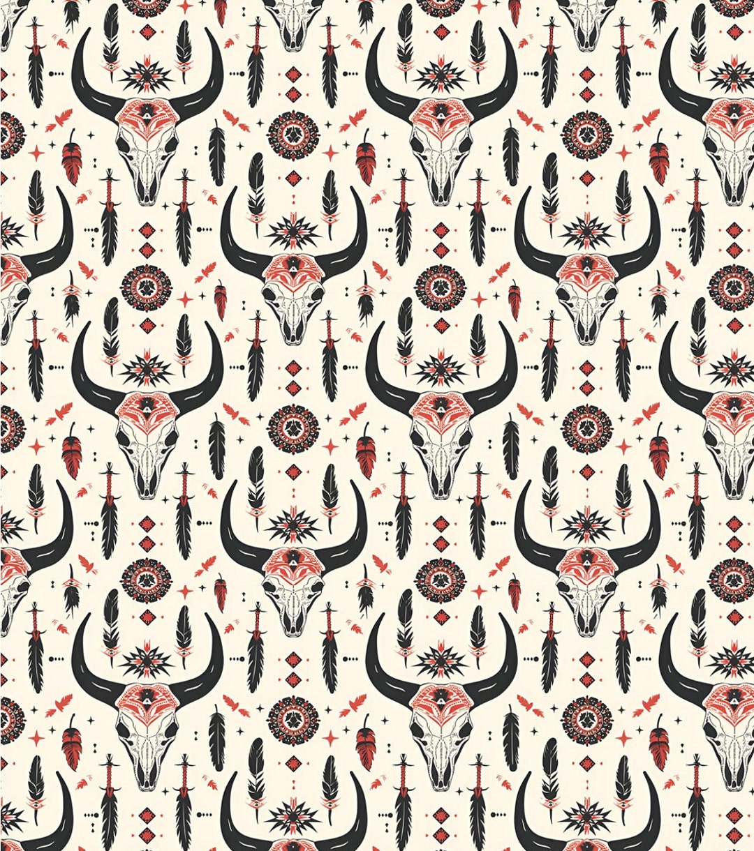 Western Horns Design Enamel Decals, Enamel Supplies, Ceramic Decals ...