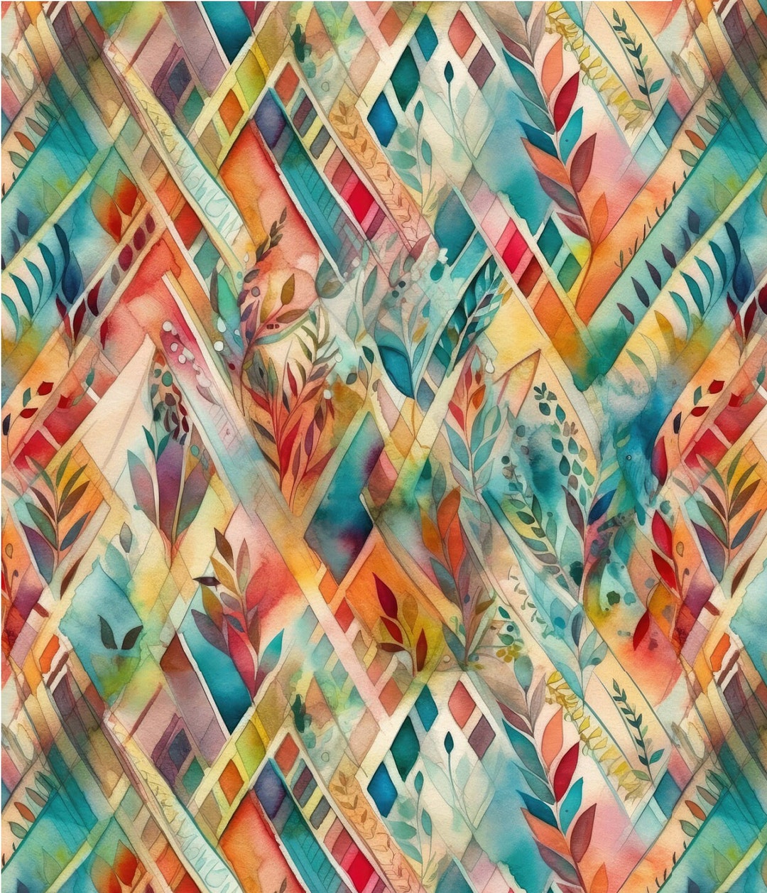 Boho Watercolor Design Enamel Decals, Enamel Supplies, Ceramic Decals ...