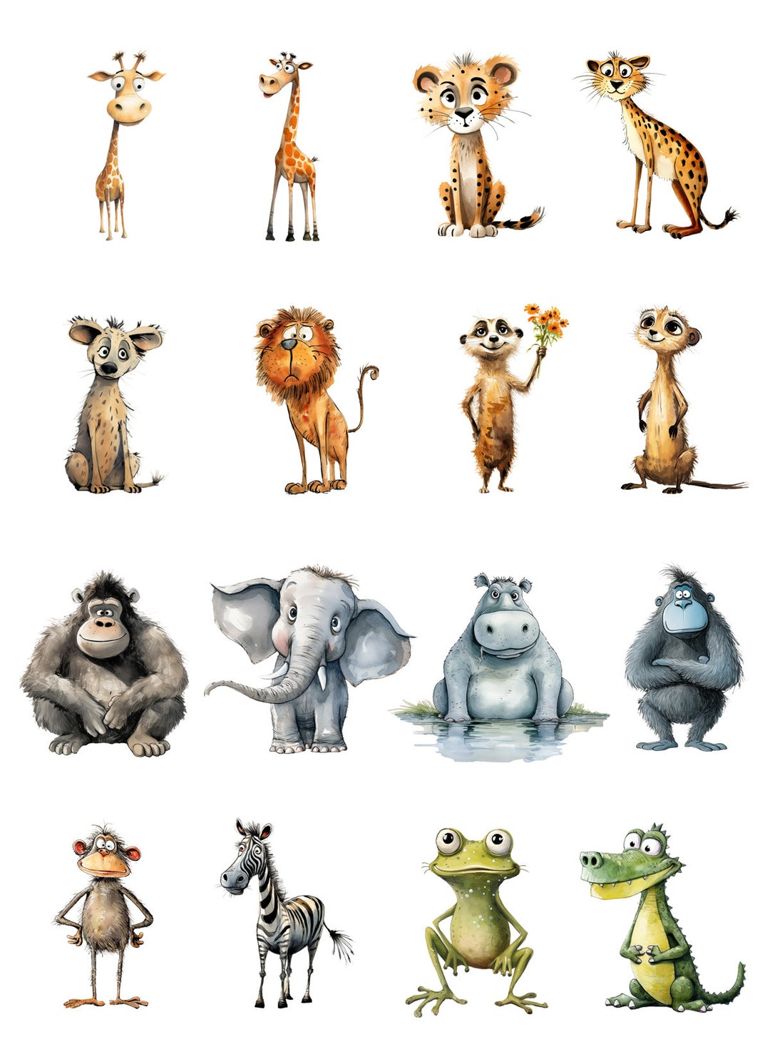 Jungle Animals Design Enamel Decals, Enamel Supplies, Ceramic Decals ...