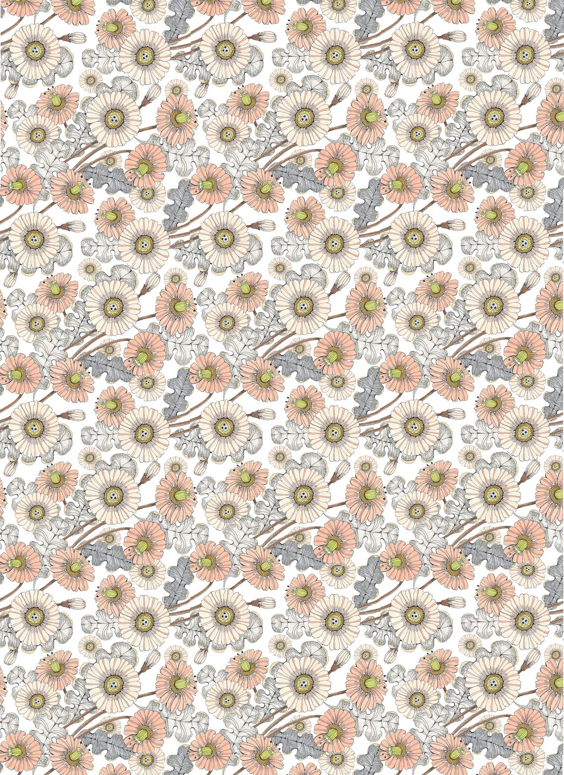 Peachy Flower Design Enamel Decals, Enamel Supplies, Ceramic Decals ...