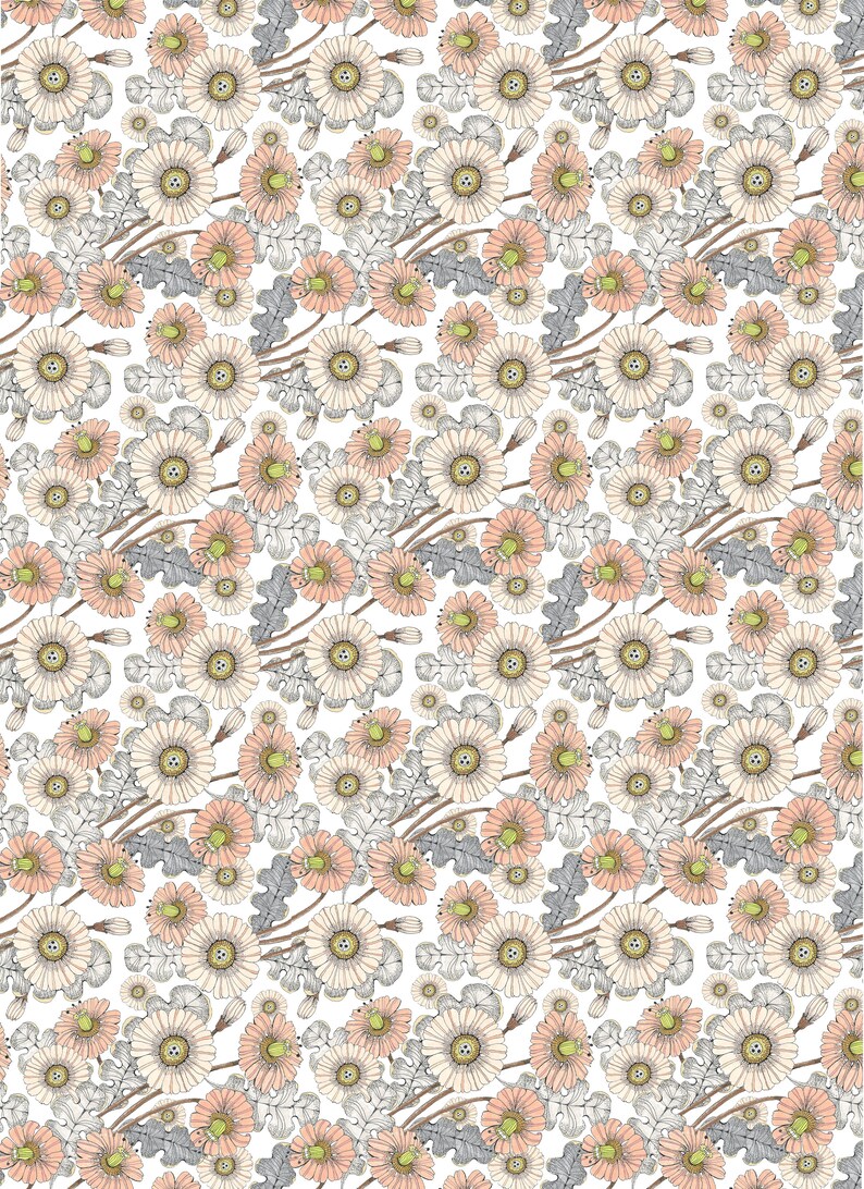 Peachy Flower Design Enamel Decals, Enamel Supplies, Ceramic Decals ...