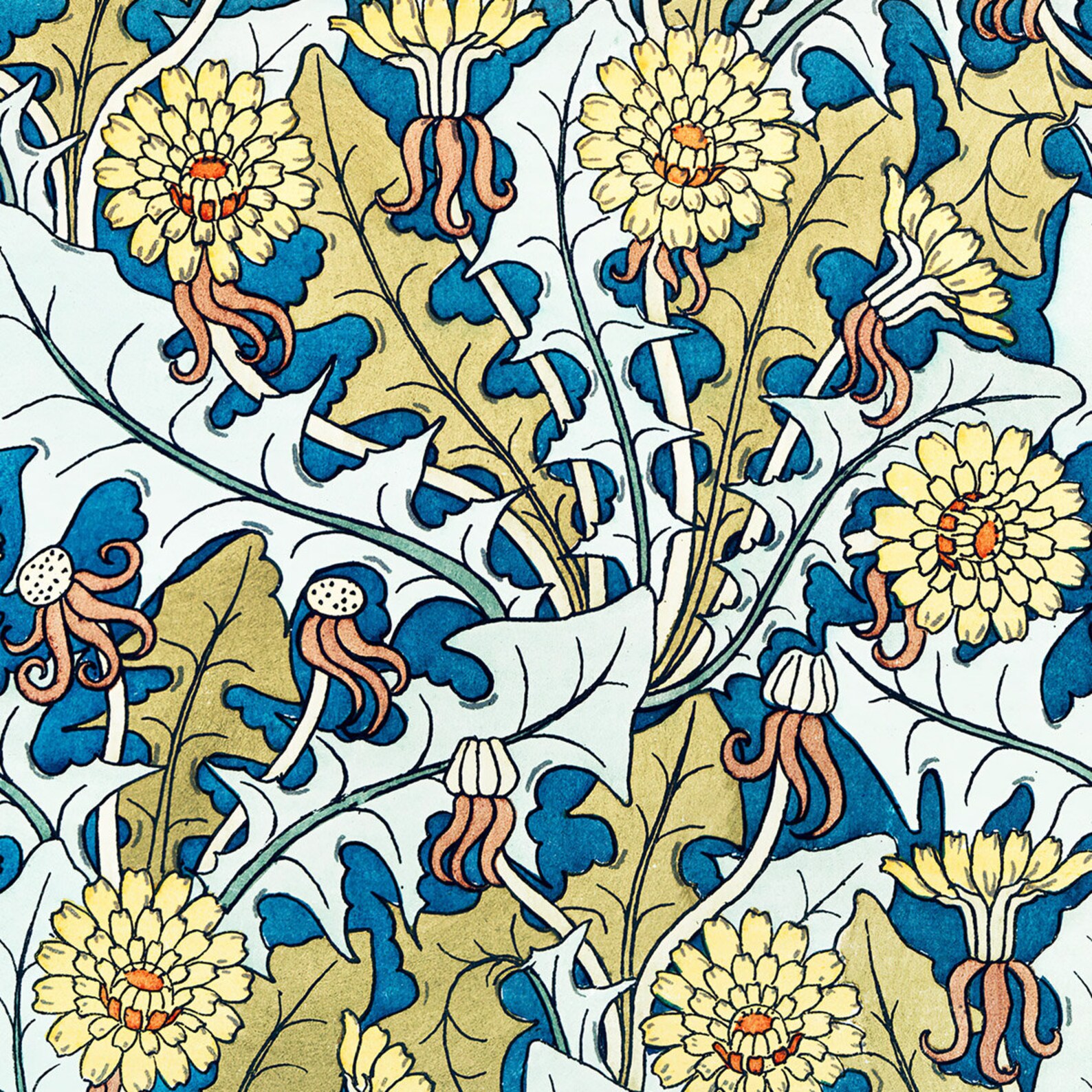 Vintage Dandelions Design Enamel Decals, Enamel Supplies, Ceramic ...