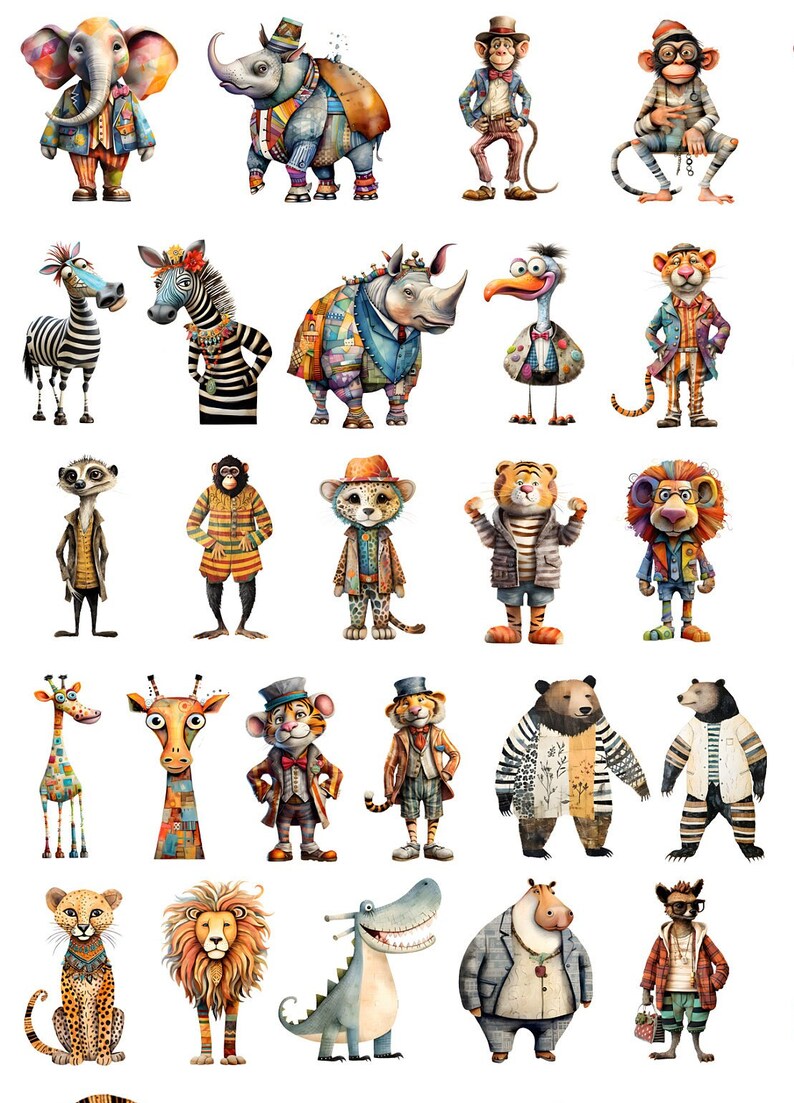 Safari Animal Fun Design Enamel Decals, Enamel Supplies, Ceramic Decals ...