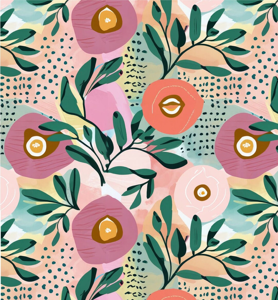 Modern Floral Design Enamel Decals, Enamel Supplies, Ceramic Decals ...