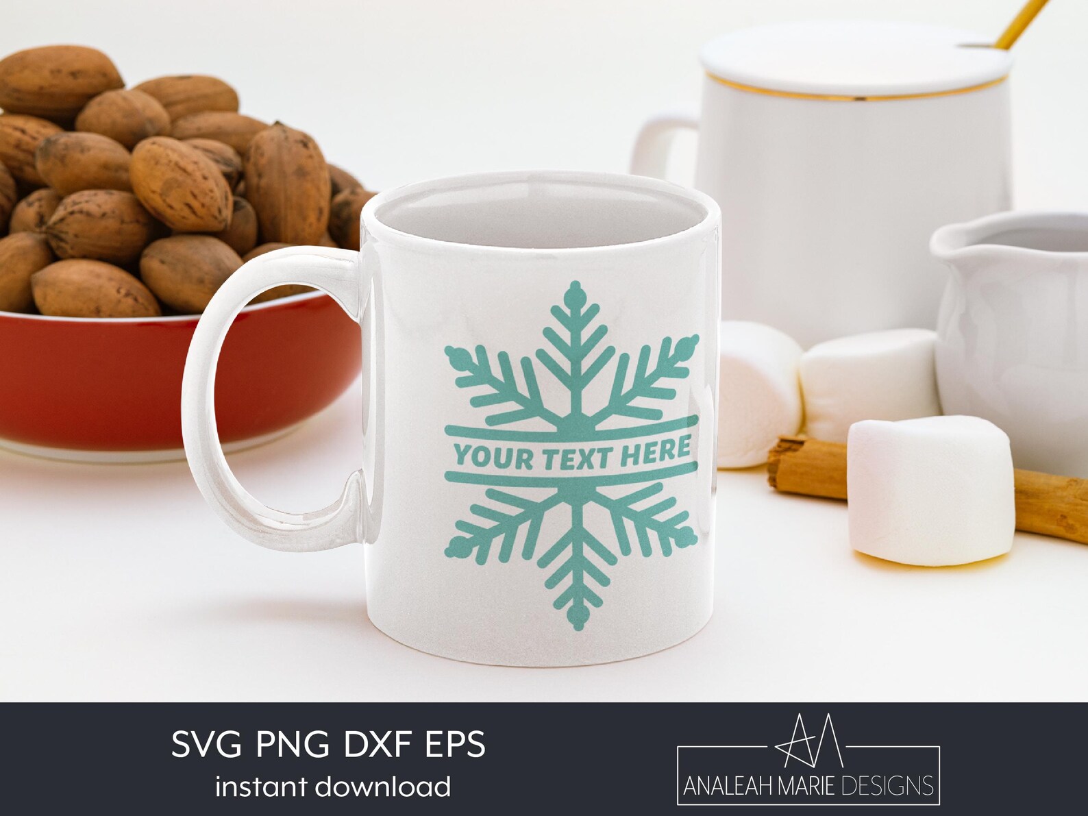 Snowflake Border SVG Bundle | Customizable Winter Name Plate Cut Files ...