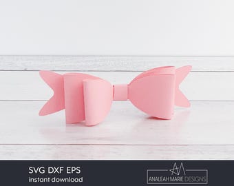 SVG - Cute 3D Bow Template, 3d Bow Svg, INSTANT Download, Dxf File Also ...