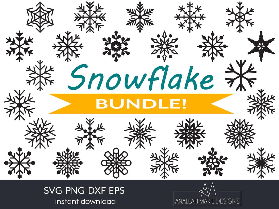Snowflake SVG Bundle: 26 Unique Designs for Winter Christmas Crafts ...
