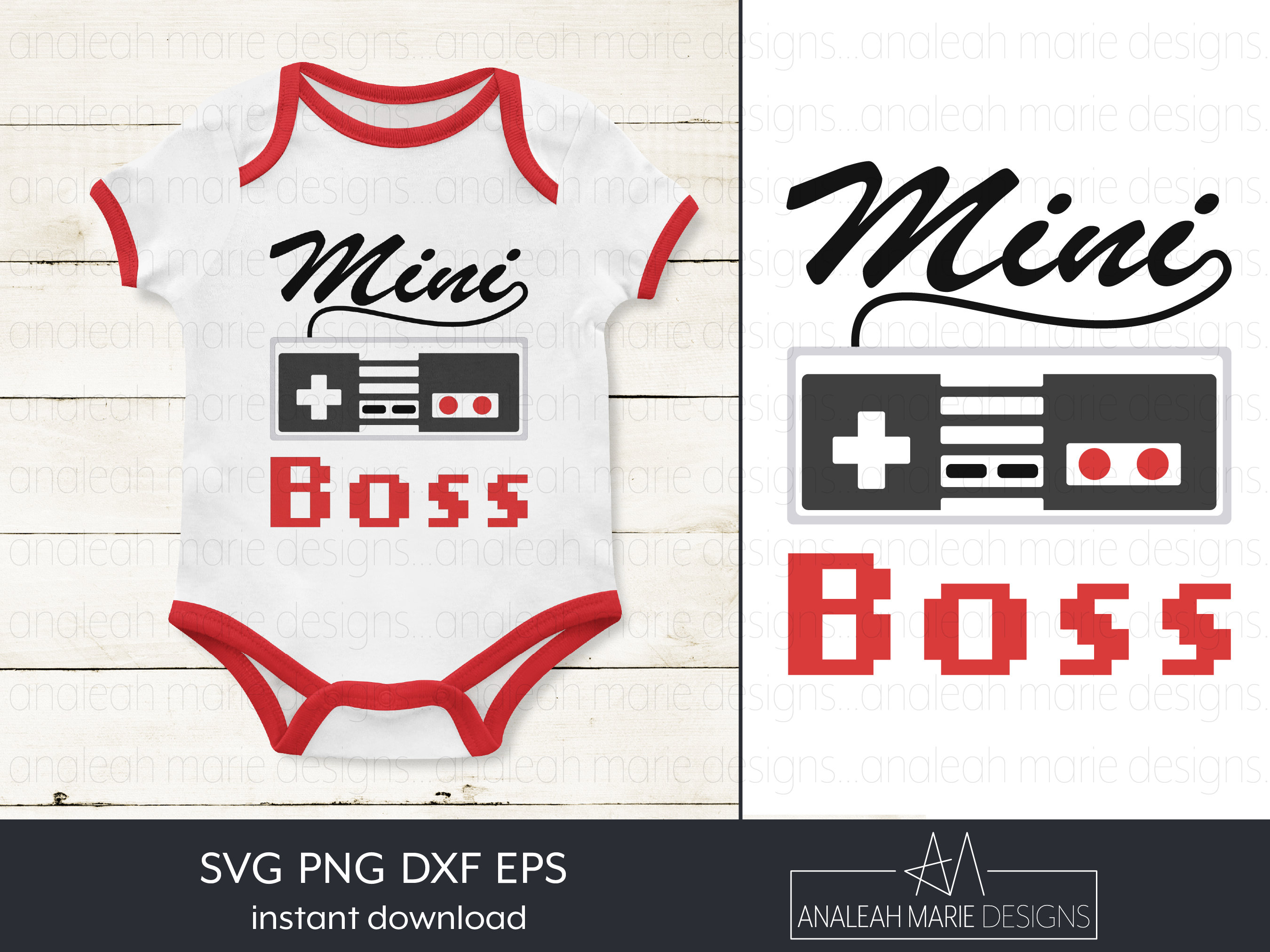 Mini Boss Retro Game Controller SVG for Baby, Toddler, Nursery (digital ...