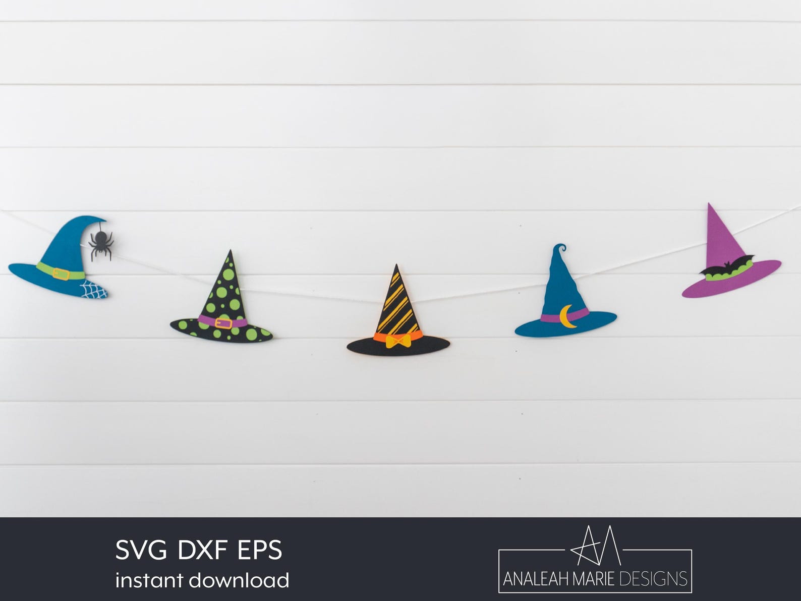 Witch Hat Garland SVG | DIY Halloween Party Banner | Cricut Silhouette ...
