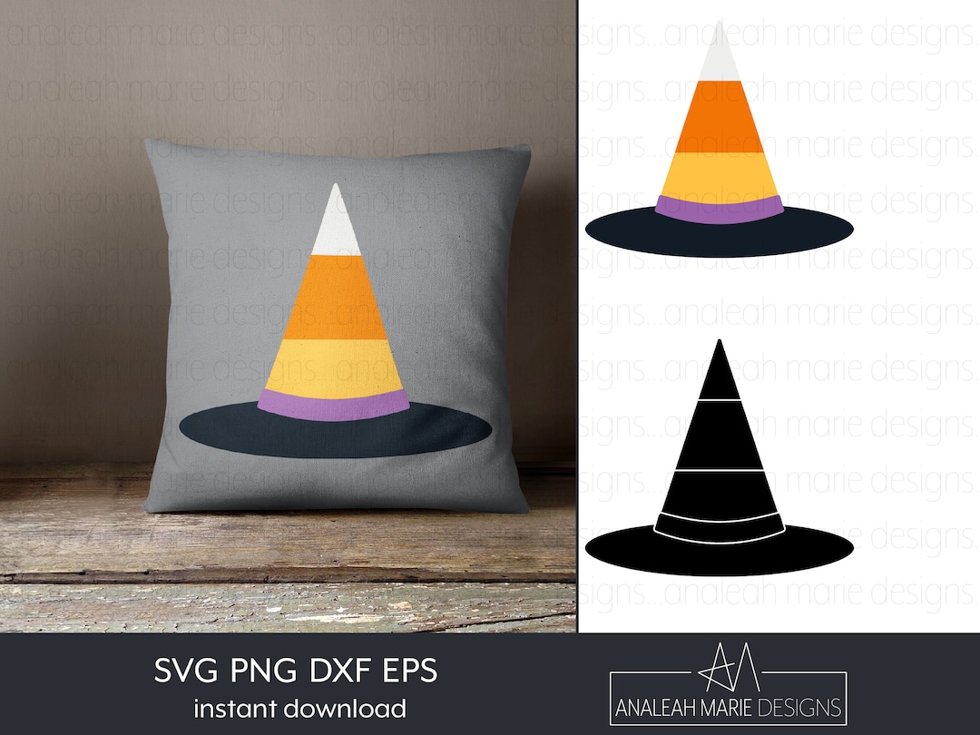 Candy Corn Witch Hat SVG: Halloween Craft Project Digital Files - Etsy