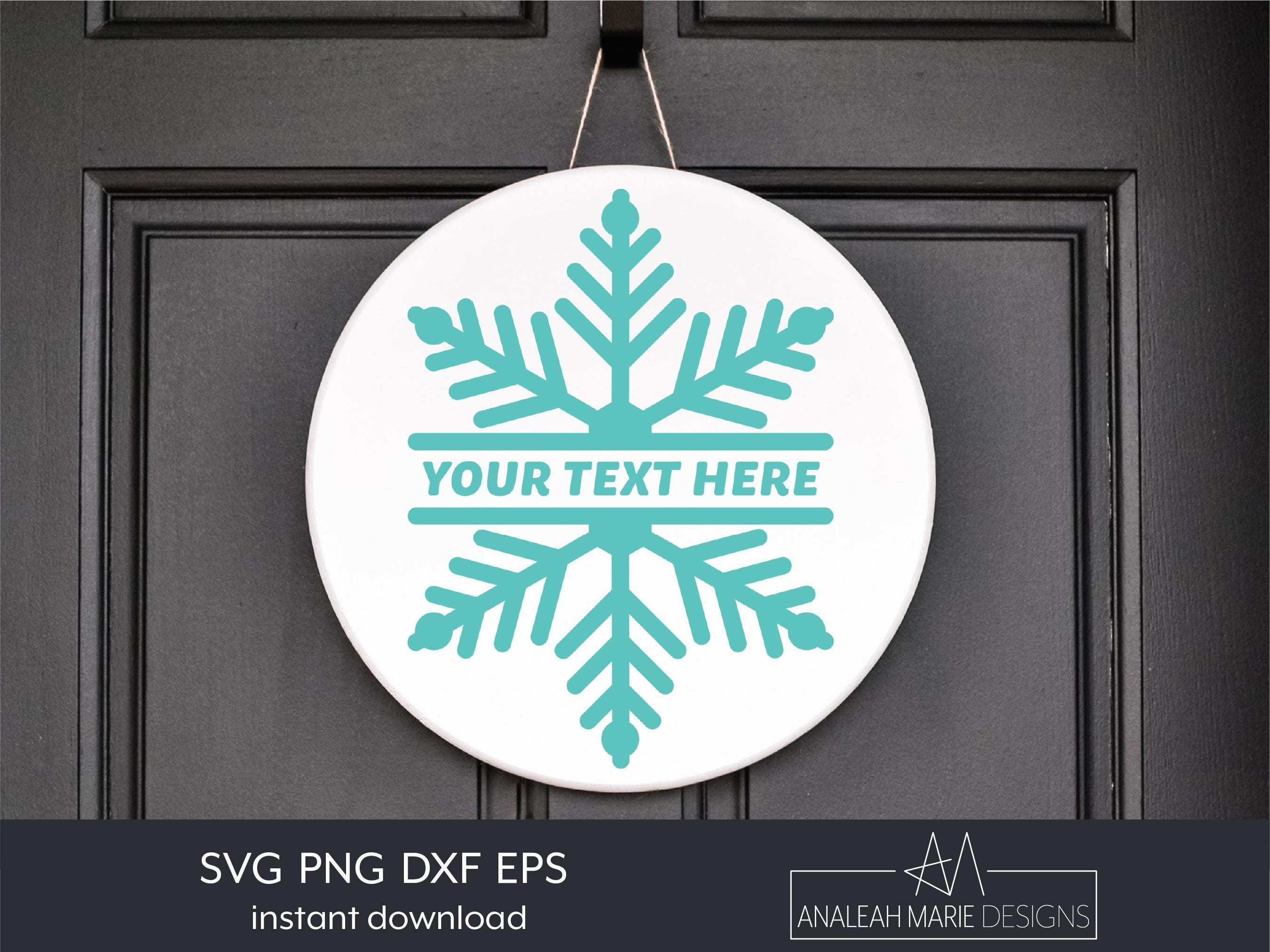 Snowflake Border SVG Bundle | Customizable Winter Name Plate Cut Files ...