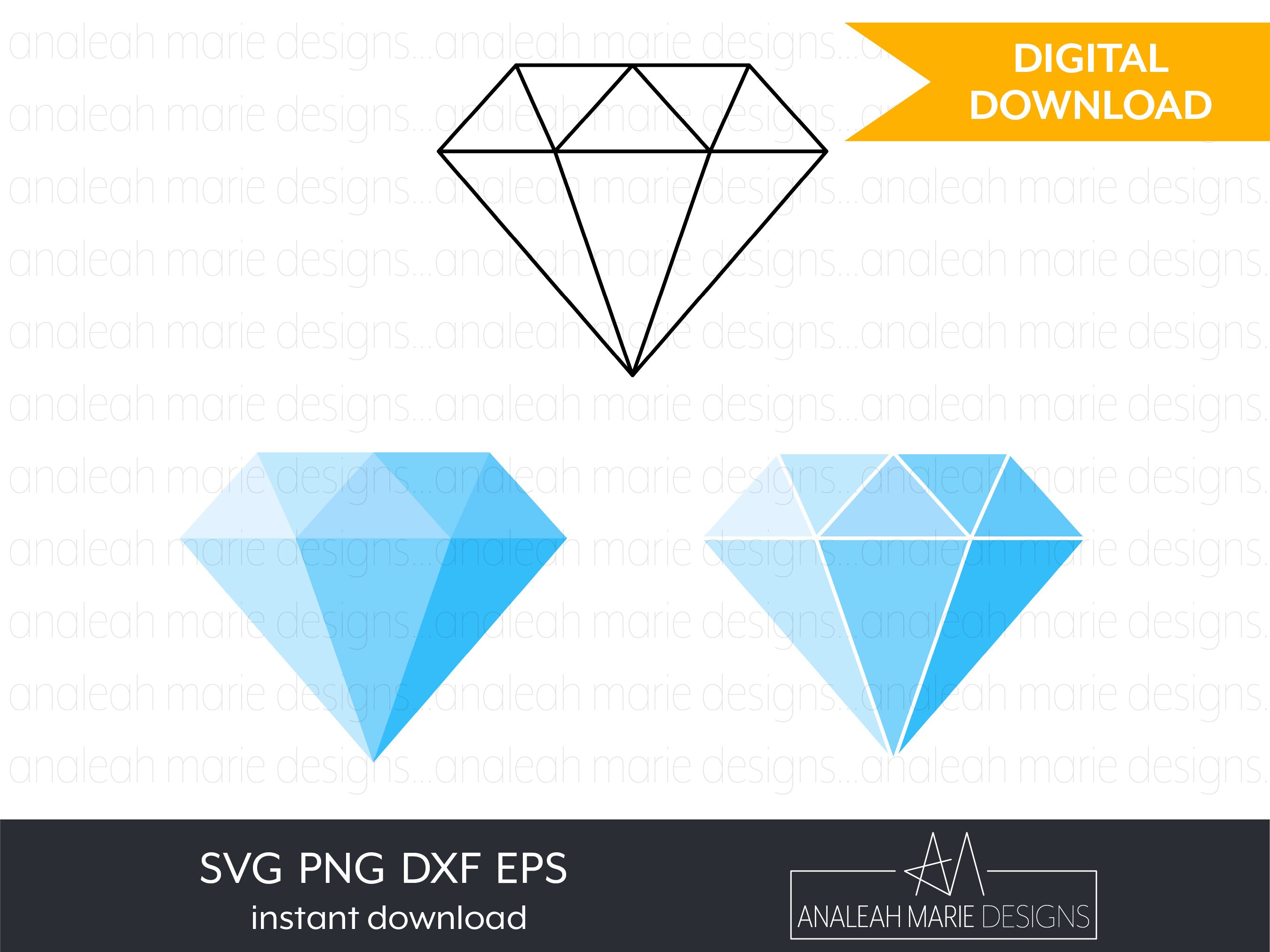 Diamond SVG 3 Styles PNG Clipart Ideal for Your Next Craft Project ...