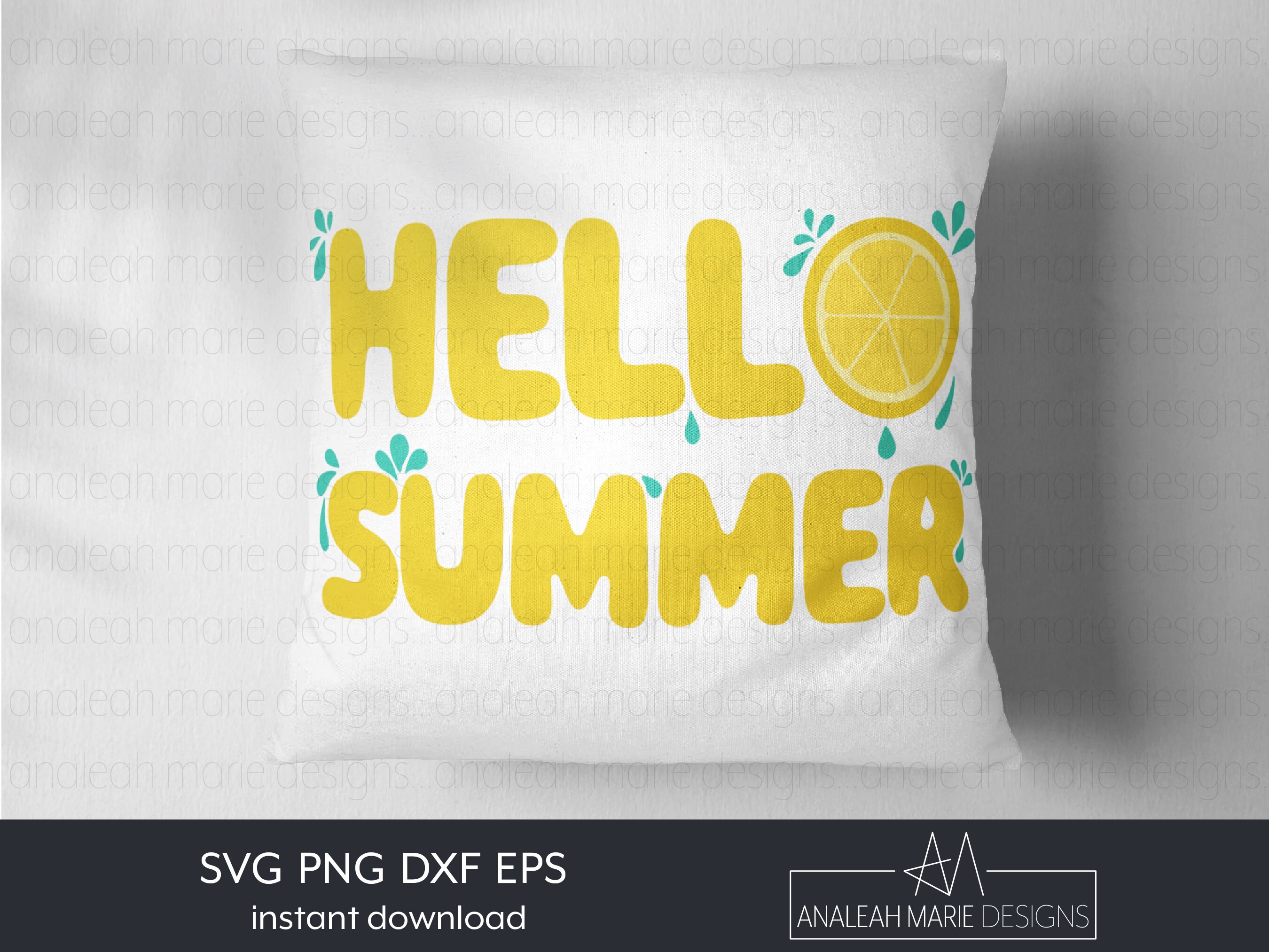 Hello Summer Lemon SVG Cut File for Tshirt, Tote Bag, Tumbler, Mug ...