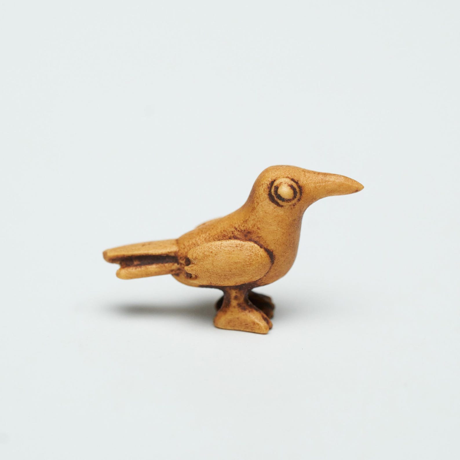 Miniature Wood Bird, Crow, Raven, Hand Carved, Christmas and Holiday ...