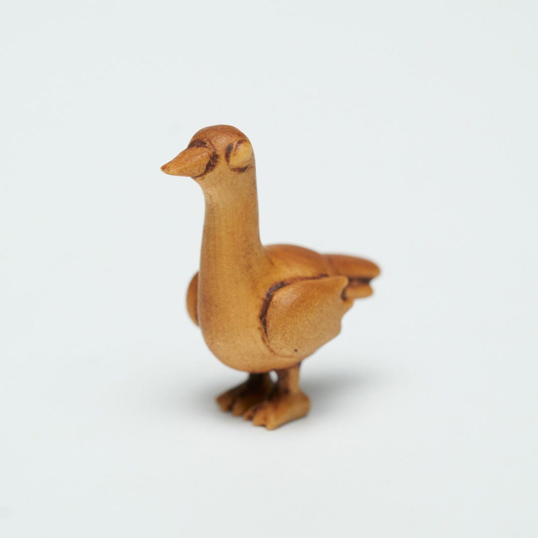 Miniature Wood Bird, Goose, Hand Carved, Christmas and Holiday Gift ...