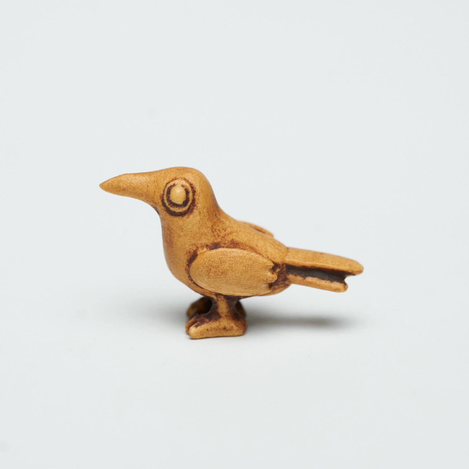 Miniature Wood Bird, Crow, Raven, Hand Carved, Christmas and Holiday ...