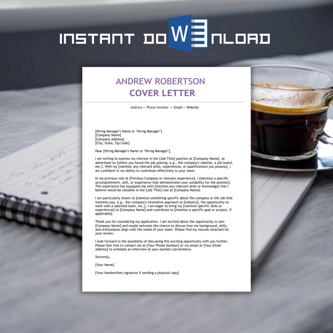 Cover Letter Template Word, Clean, Cover Letter Google Docs, Cover ...