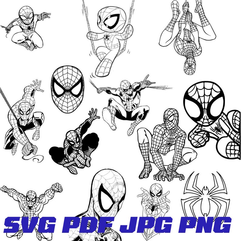 Spidermansvg PNG JPG PDF, Spiderman Png, Marvel Png, Marvel Svg, Spider ...