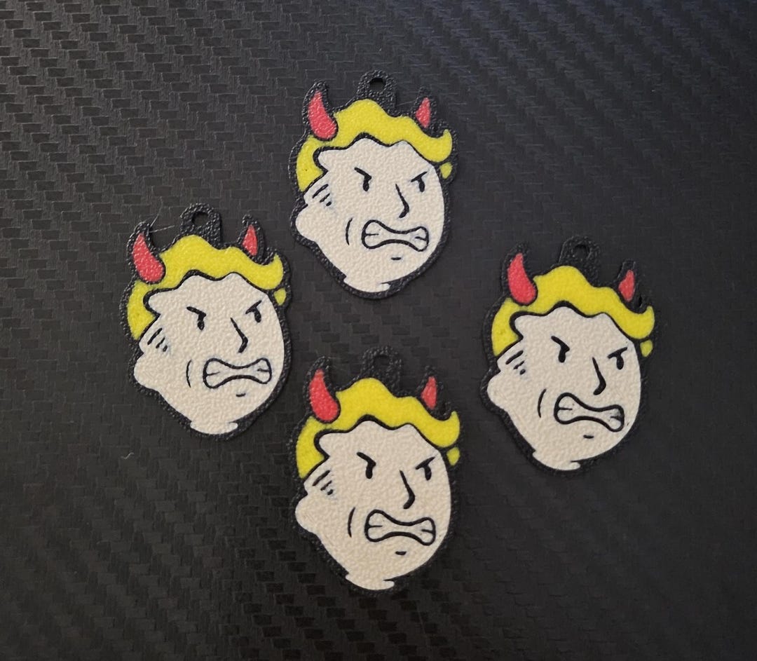Colorful 3D Printed Fallout Emote Keychain, Fun Gaming Accessory for ...