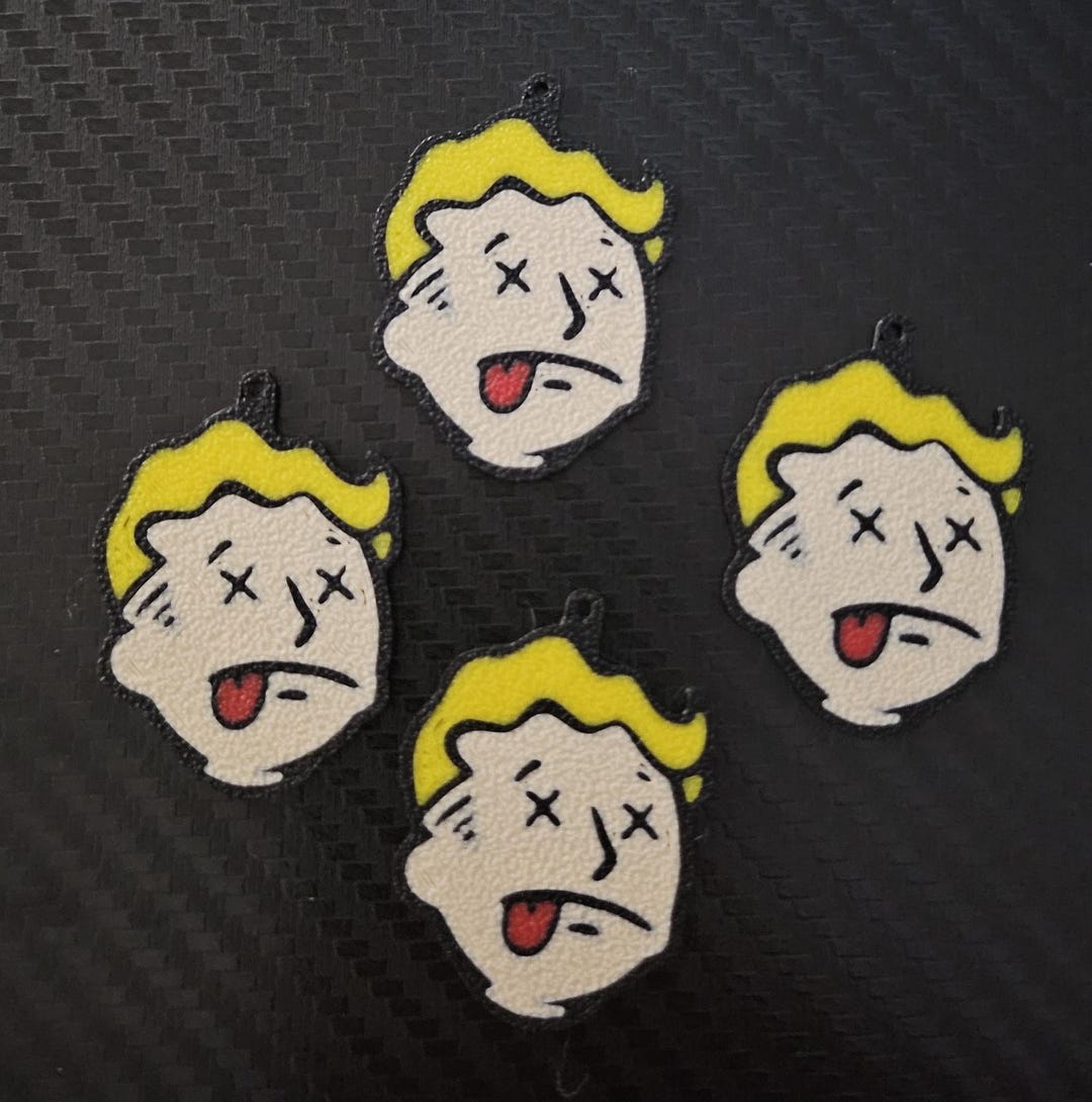 Colorful 3D Printed Fallout Emote Keychain, Fun Gaming Accessory for ...