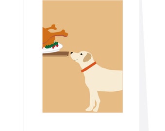 Yellow lab in snow greeting cards | Etsy