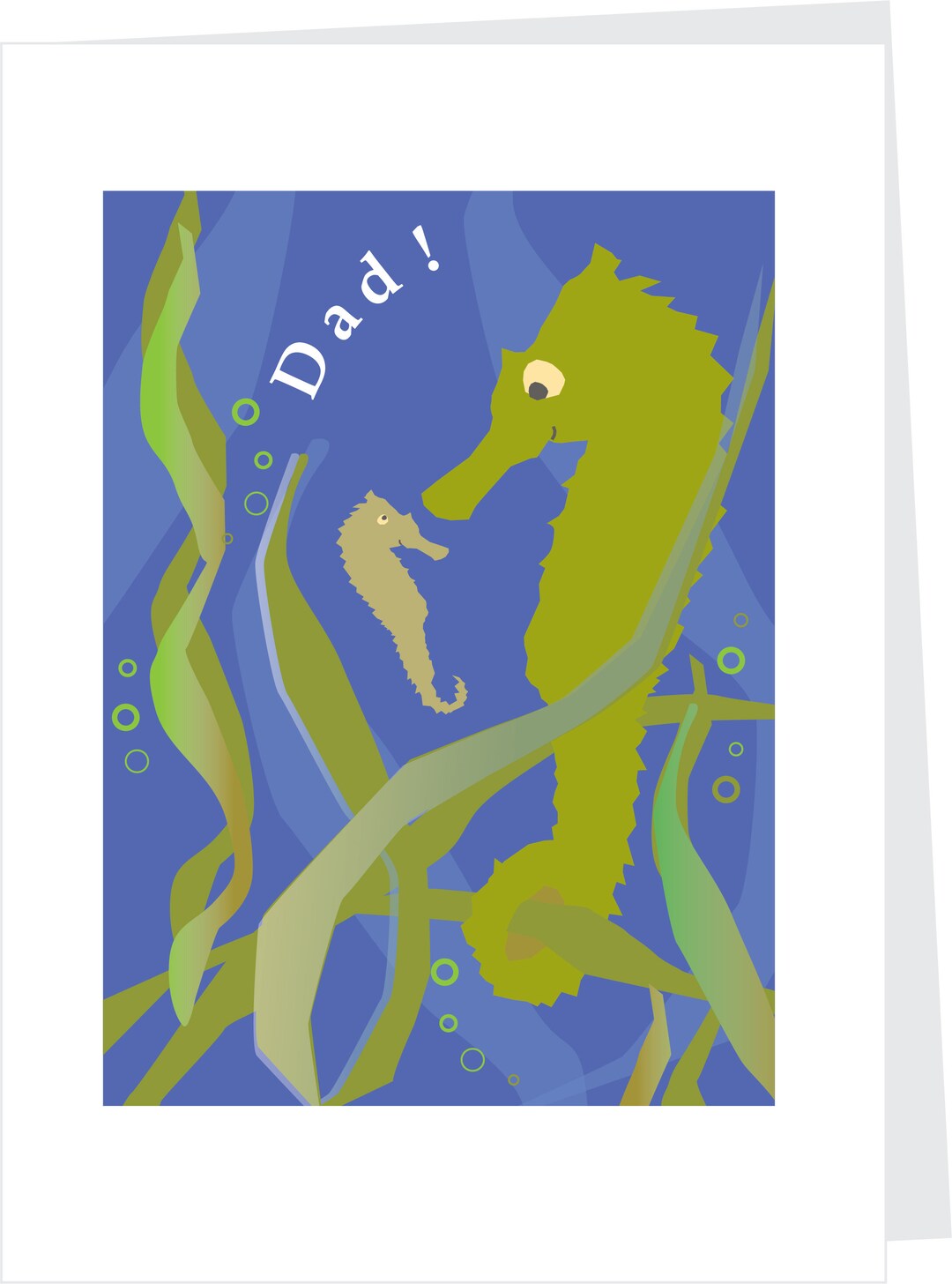 Dad Day Greeting Card Seahorses - Etsy