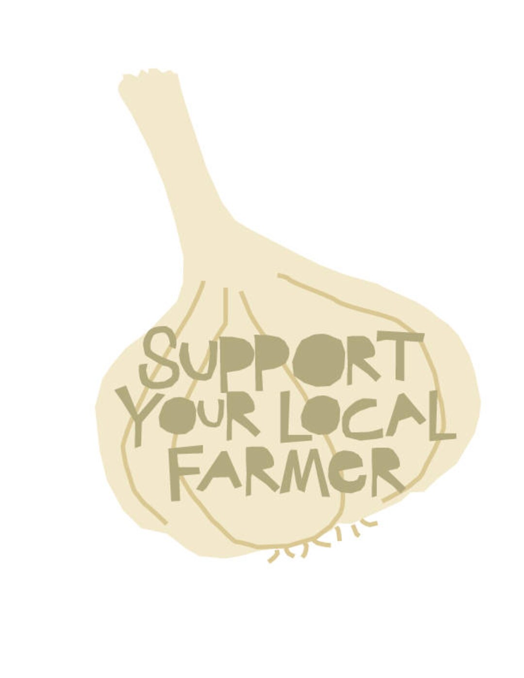 Support Your Local Farmer Bumper Sticker Garlic Die Cut Decal - Etsy