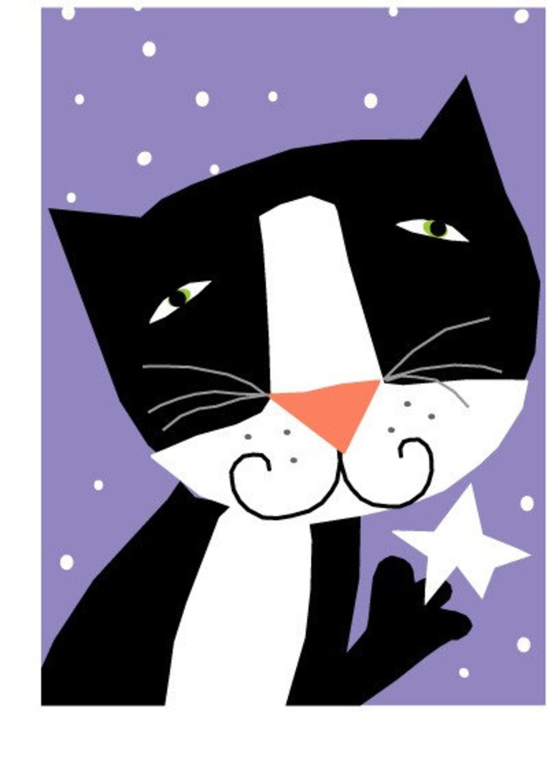 Greeting Cards Sweet Tuxedo Cat Holding a Star Card Collection - Etsy