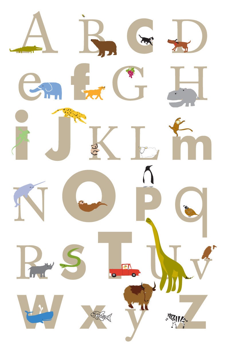 Alphabet Poster Print Size 13 X 19 Inch Nursery Wall Decor - Etsy
